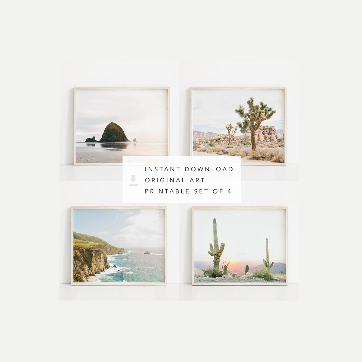 set of 4 landscape photography digital download prints — paulina studio